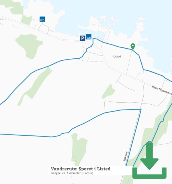 Vandrerute: Sporet i Listed